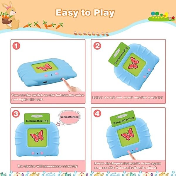 Talking Flash Cards (224 English Words) – Blue Color – Brighter Minds Play